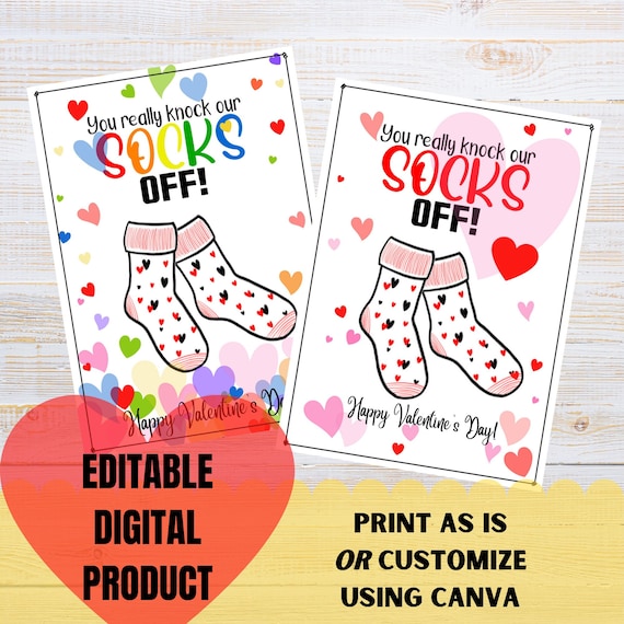 Socks Valentine Card You Really Knock Our Socks off | Etsy