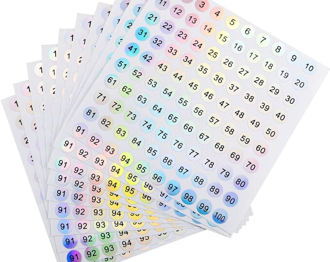 1-100 Number Stickers - Etsy