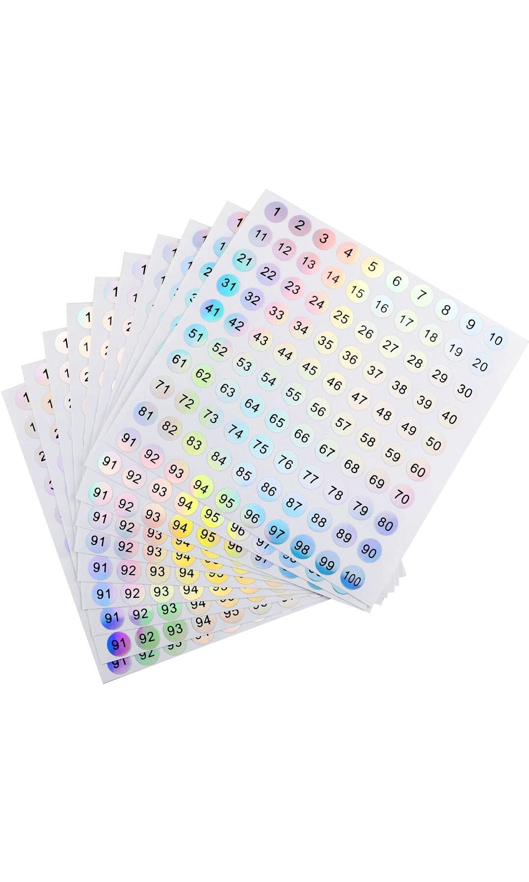 1-100 Number Stickers | Etsy