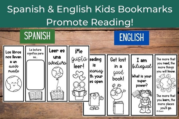 Bookmarks for Kids School Cute Spanish English Bilingual - Etsy