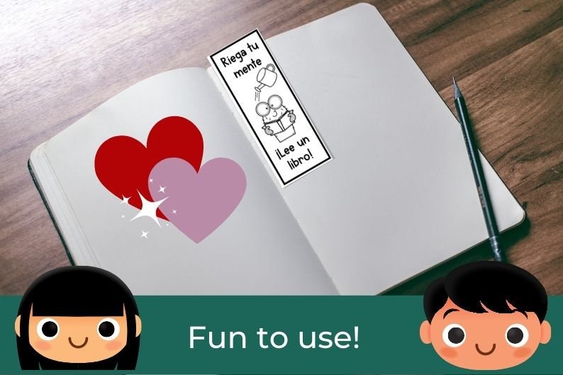 Bookmarks for Kids, School, Cute, Spanish English Bilingual Bookmarks ...