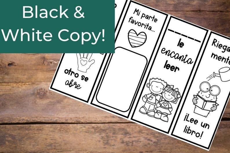 Bookmarks for Kids, School, Cute, Spanish English Bilingual Bookmarks ...