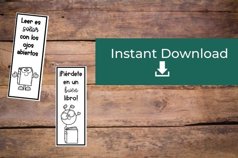 Bookmarks for Kids, School, Cute, Spanish English Bilingual Bookmarks ...