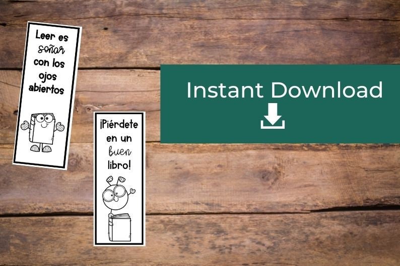 Bookmarks for Kids, School, Cute, Spanish English Bilingual Bookmarks ...