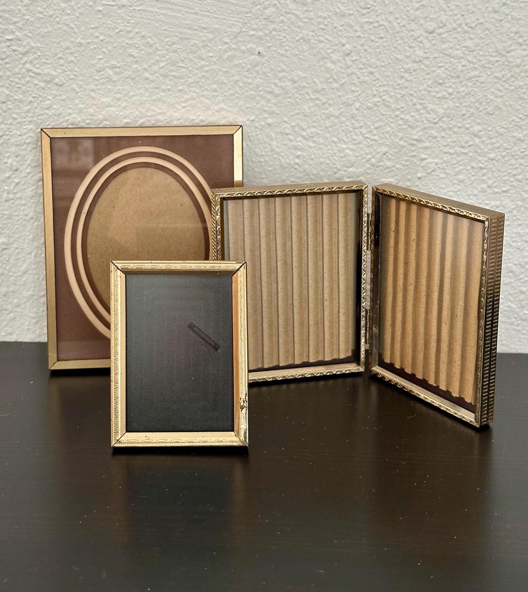 Set Vintage Victorian Brass Picture Frames, Small Brass Picture Frames ...