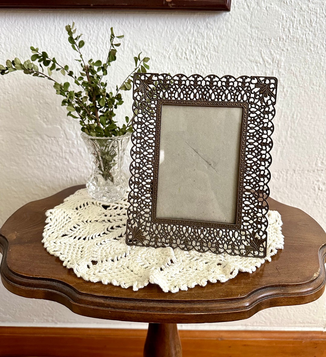 Vintage Brass Picture Frame, Vintage Brass Filigree Picture Frame - Etsy