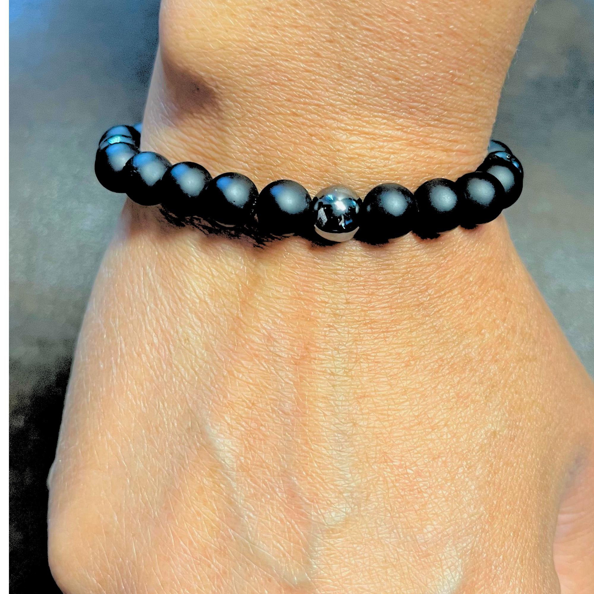Matte Black Onyx Hematite Bracelet | Minimalist Jewelry | Balance of ...