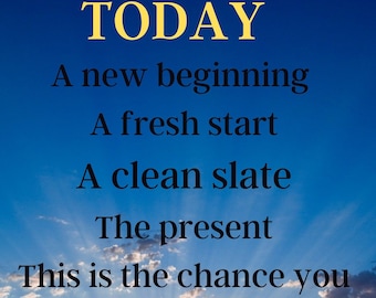 New Day New Start Printable Wall Art, Bedroom Poster, Inspirational ...
