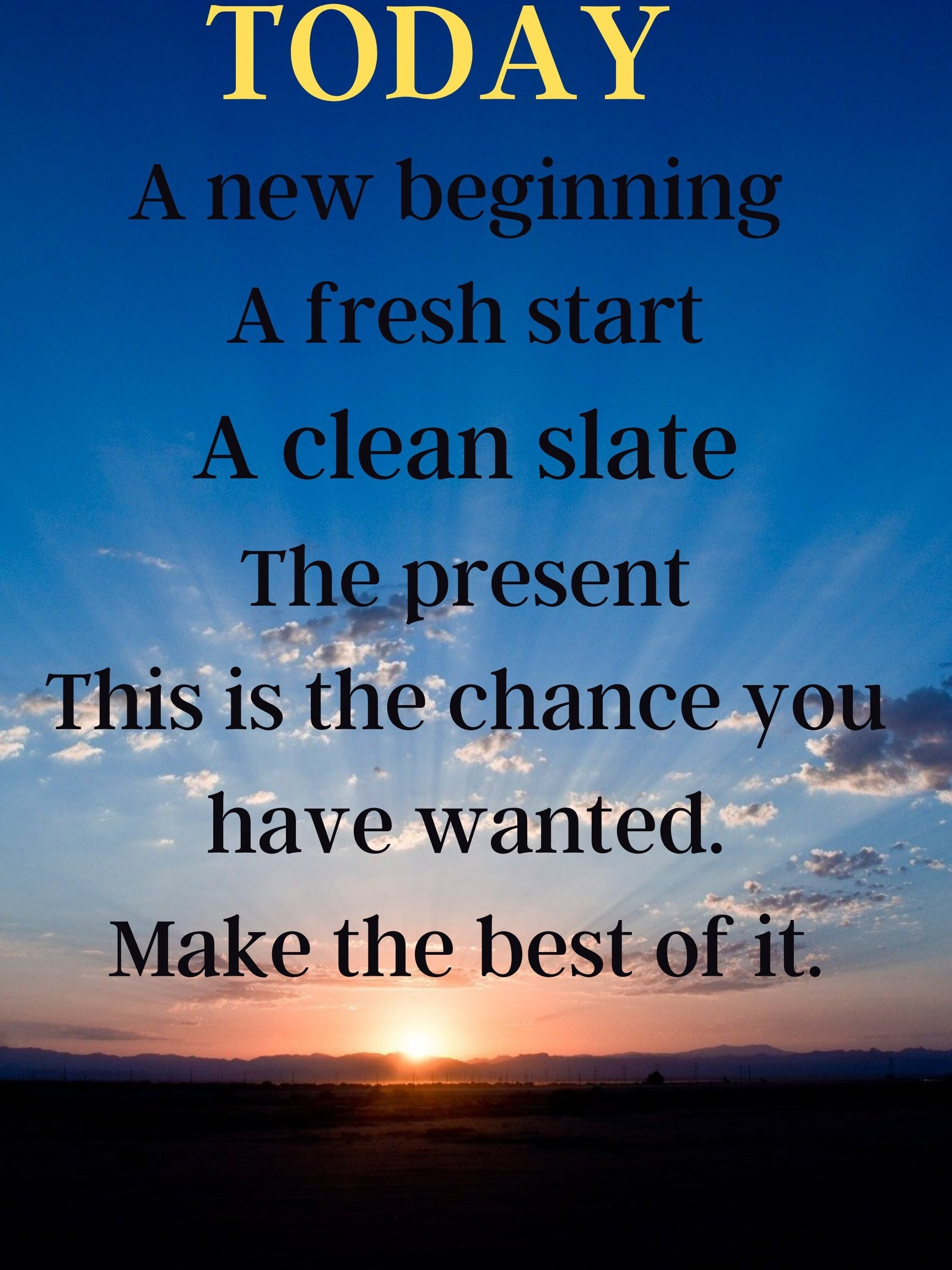 A New Day Motivational Poster - Etsy