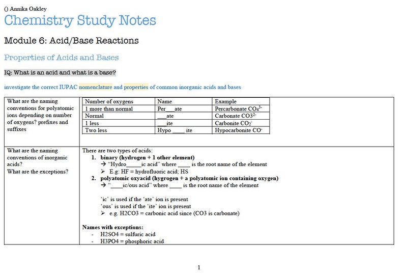 HSC Chemistry Notes | Module 6: Acid-base Reactions | Year 12 Chemistry ...