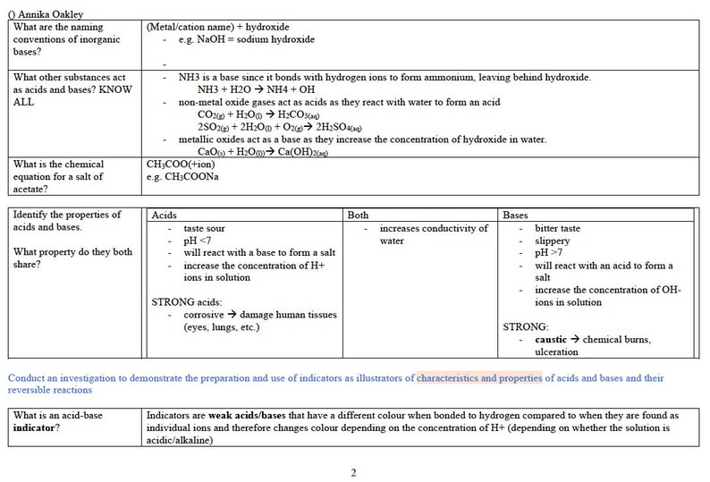 HSC Chemistry Notes | Module 6: Acid-base Reactions | Year 12 Chemistry ...