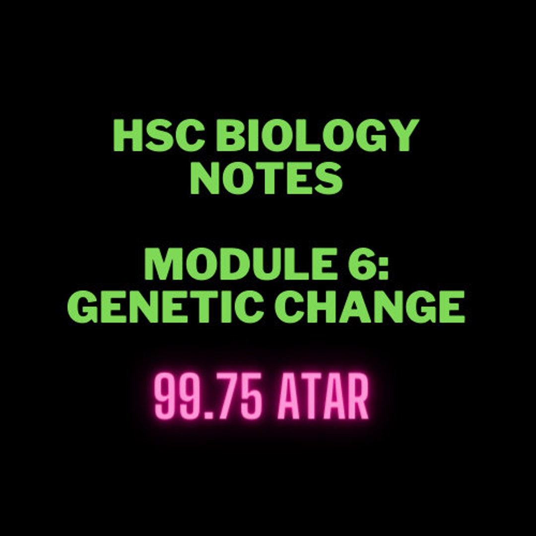 HSC Biology Notes | Module 6: Genetic Change - Etsy