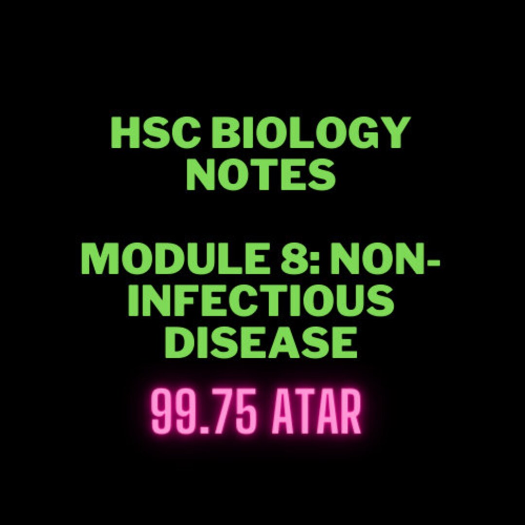 HSC Biology Notes | Module 8: Non-infectious Disease - Etsy
