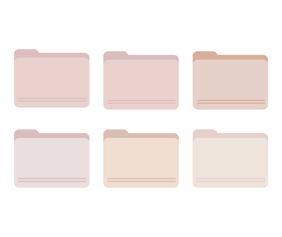 Desktop Folder Icons Aesthetic Blush Neutrals - Compatible With Mac ...