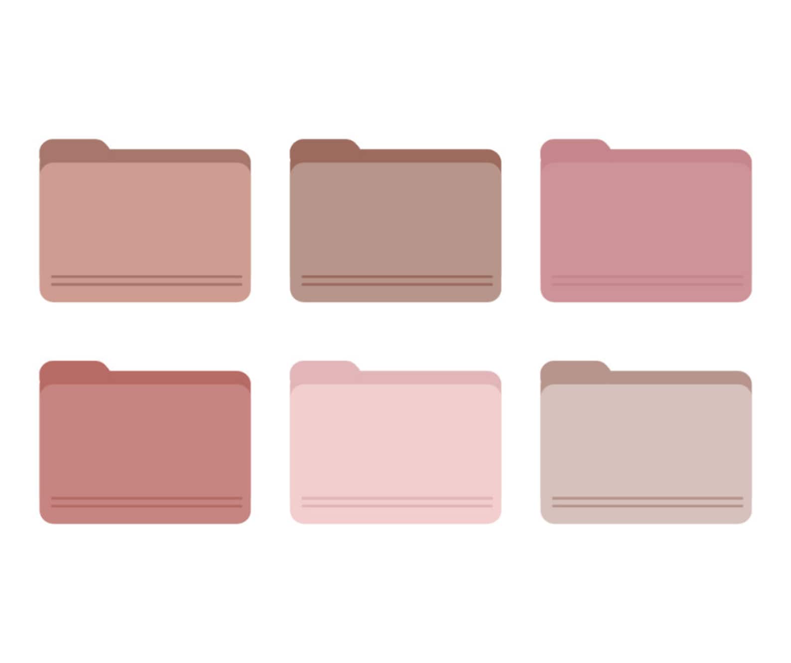 Desktop Folder Icons Aesthetic Blush Neutrals - Compatible With Mac ...