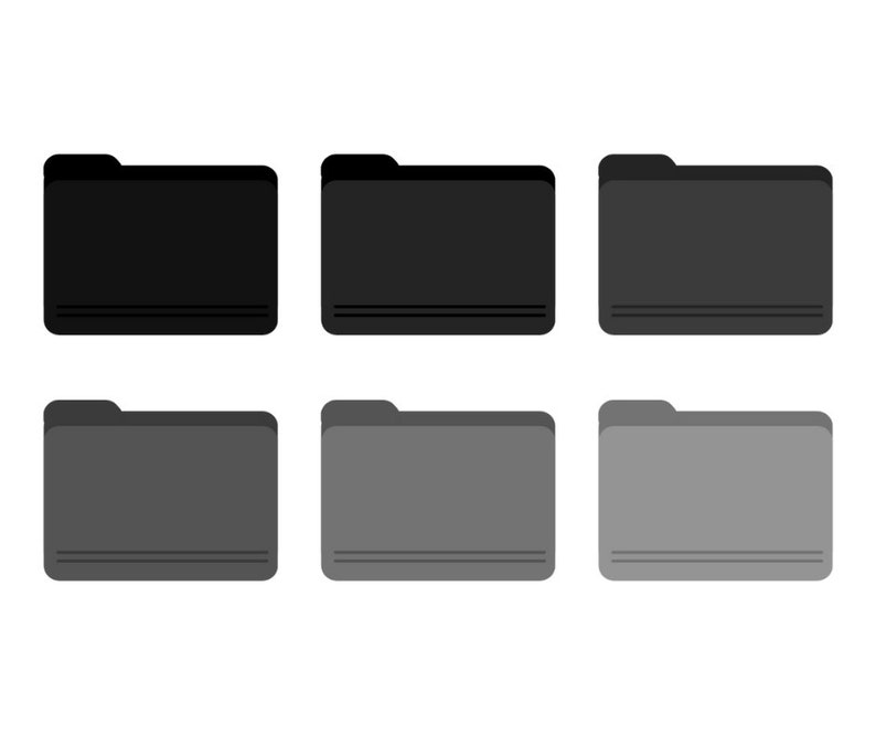 Desktop Folder Icons Aesthetic Black, White, & Grey - Compatible With ...