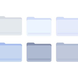 Desktop Folder Icons Blue Palette - Compatible With Mac, Instant ...