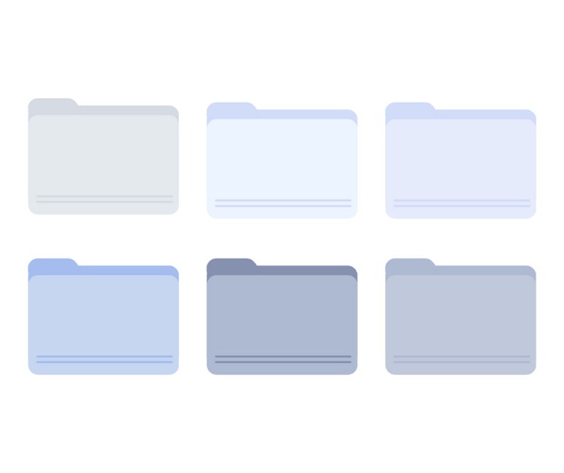 Desktop Folder Icons Blue Palette - Compatible With Mac, Instant ...
