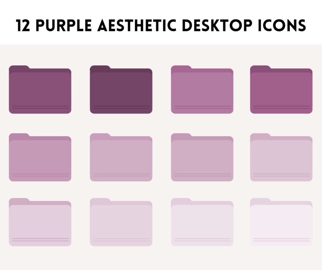 Desktop Folder Icons Purple Palette - Compatible With Mac, Instant ...
