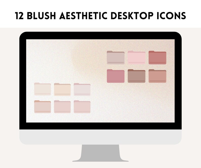 Desktop Folder Icons Aesthetic Blush Neutrals - Compatible With Mac ...