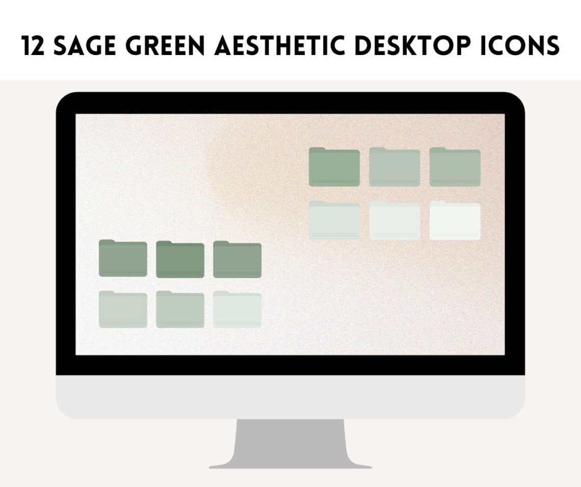 Desktop Folder Icons Sage Green Aesthetic Palette Compatible - Etsy UK