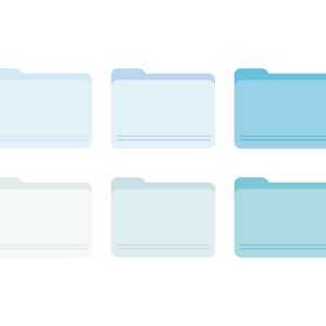 Desktop Folder Icons Blue Palette - Compatible With Mac, Instant ...