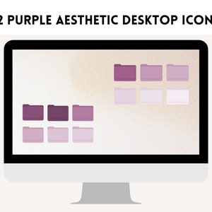 Desktop Folder Icons Purple Palette - Compatible With Mac, Instant ...
