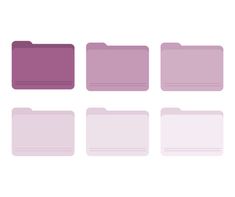 Desktop Folder Icons Purple Palette - Compatible With Mac, Instant ...