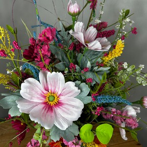 Charming Hand-painted Pitcher With Wildflower Arrangement, Whimsical ...