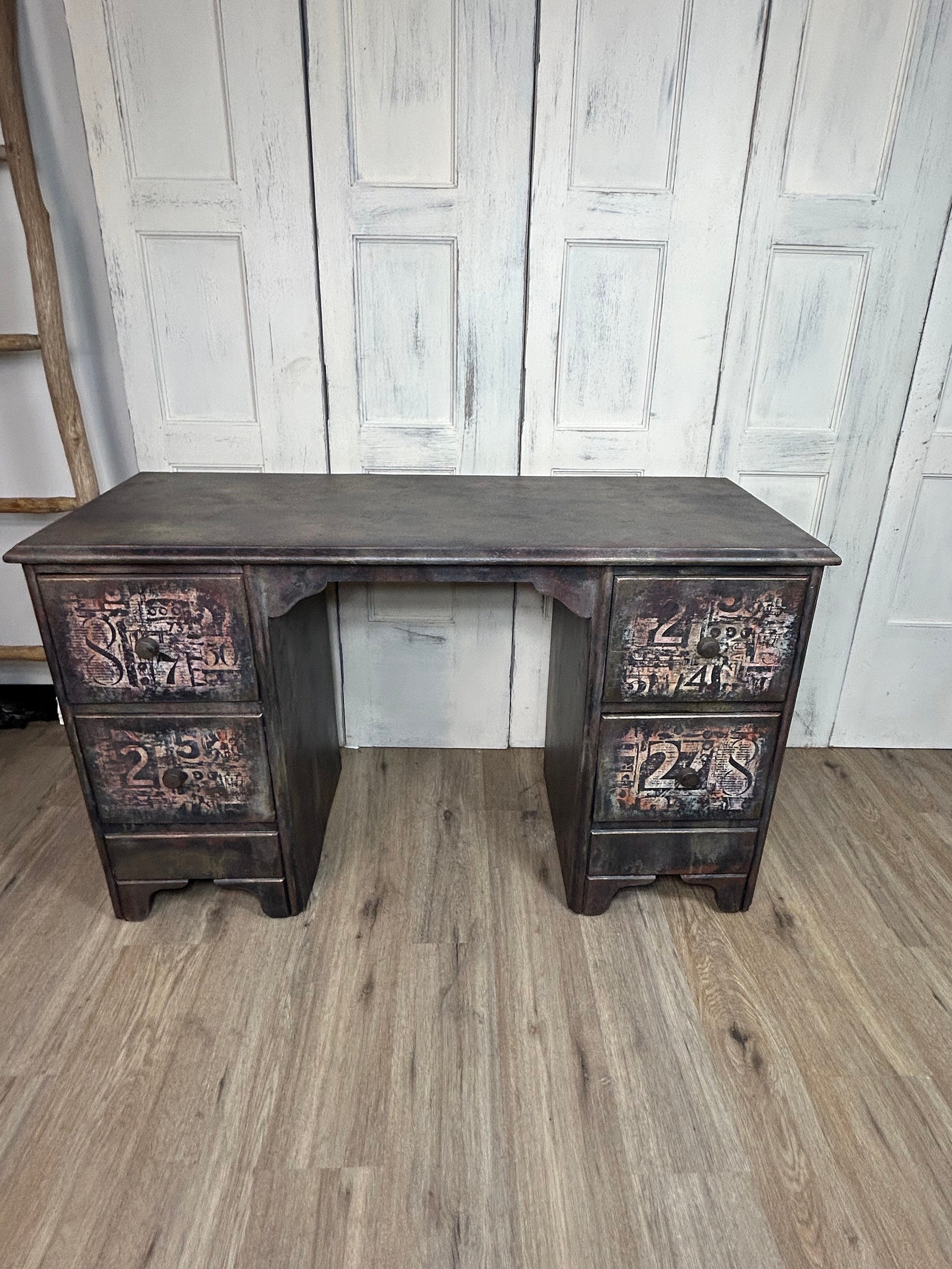 Industrial Steam Punk Grunge Style Office Desk Rusty Patina - Etsy