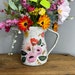 Charming Hand-painted Pitcher With Wildflower Arrangement, Whimsical ...