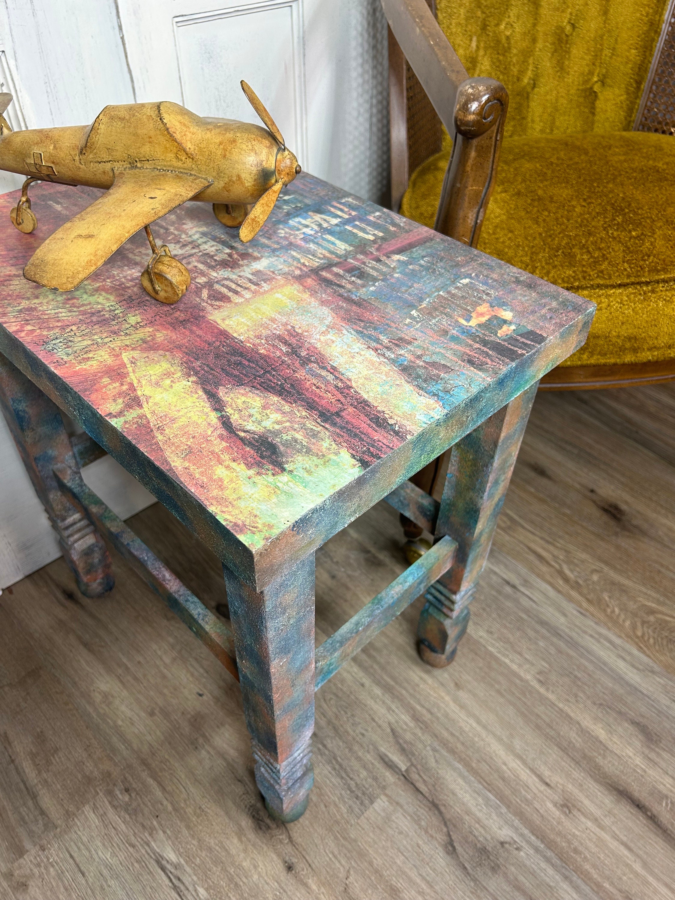 Steampunk Industrial Side Table for Game Room, Living Room, or Bedroom ...