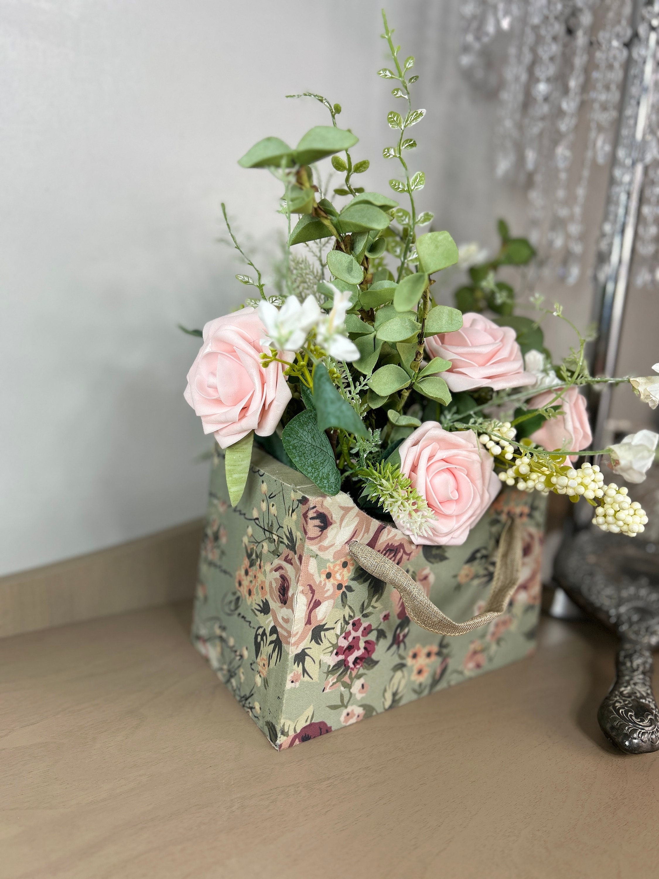 Purse Vase Handbag, Wood Flower Vase, Luxury Purse Vase Planter, Flower ...