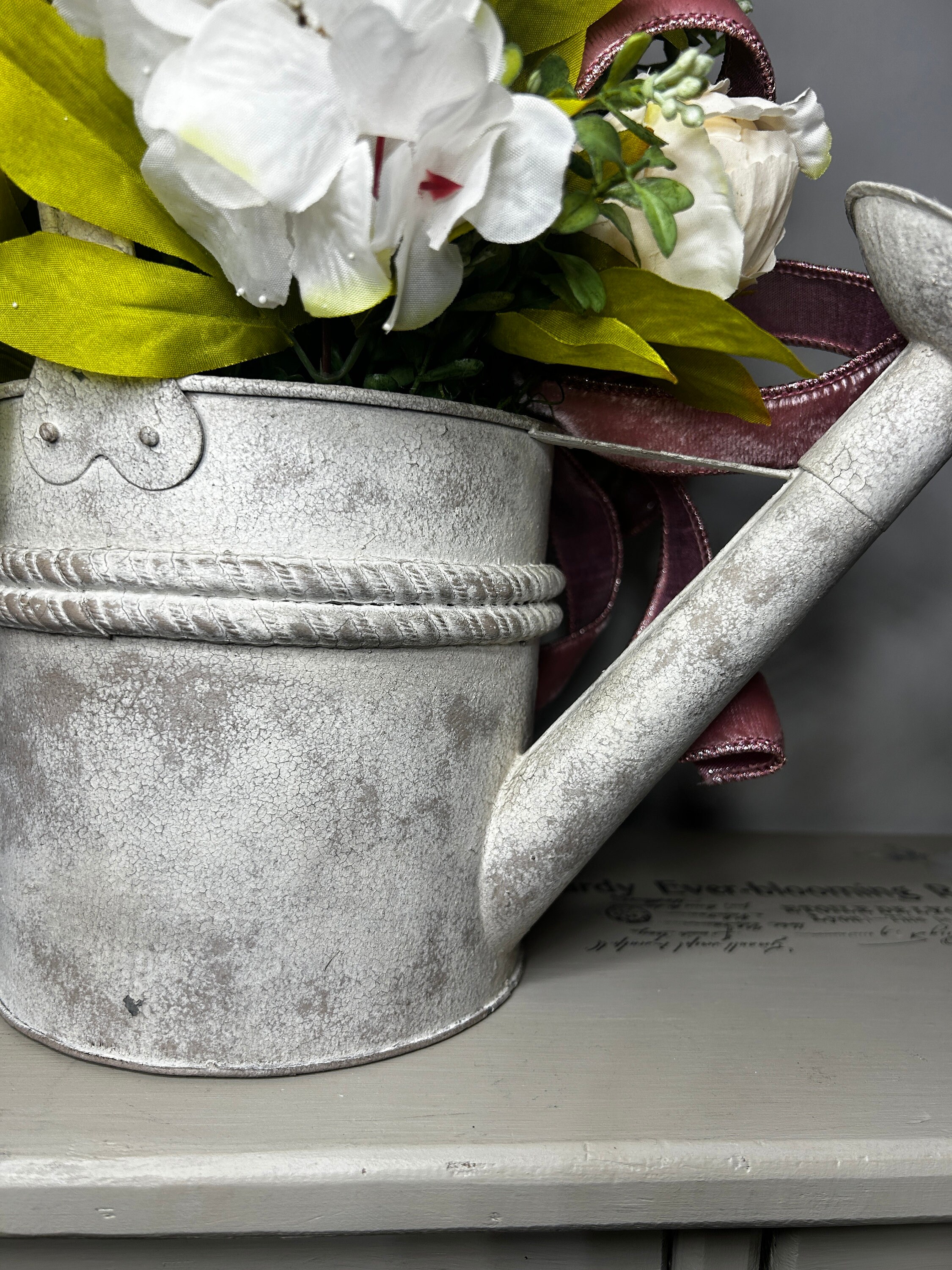 Hand-painted Watering Can With Elegant Pink Peony Floral Arrangement ...