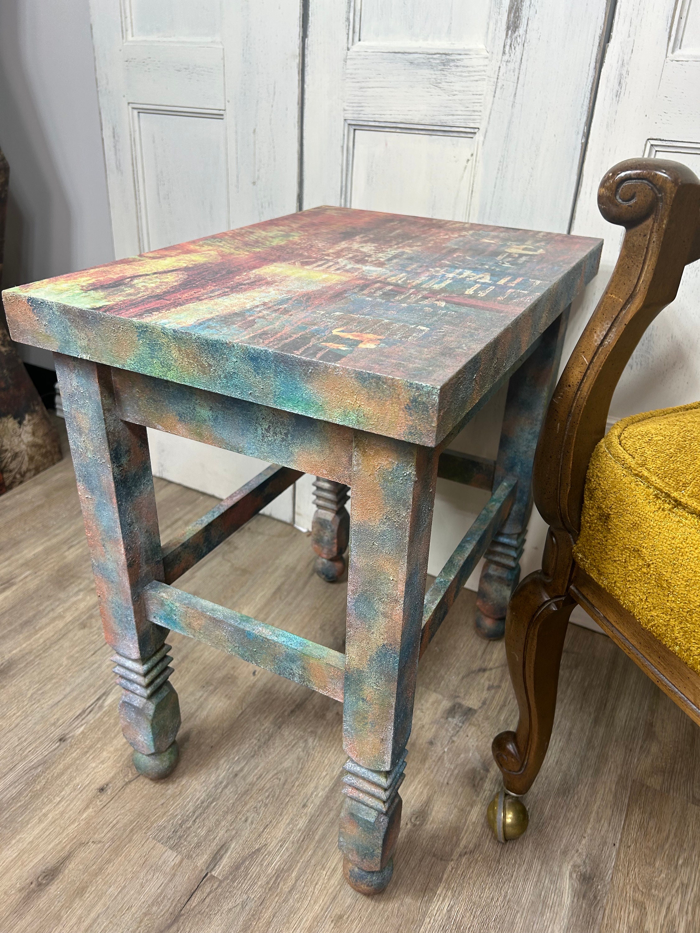 Steampunk Industrial Side Table for Game Room, Living Room, or Bedroom ...