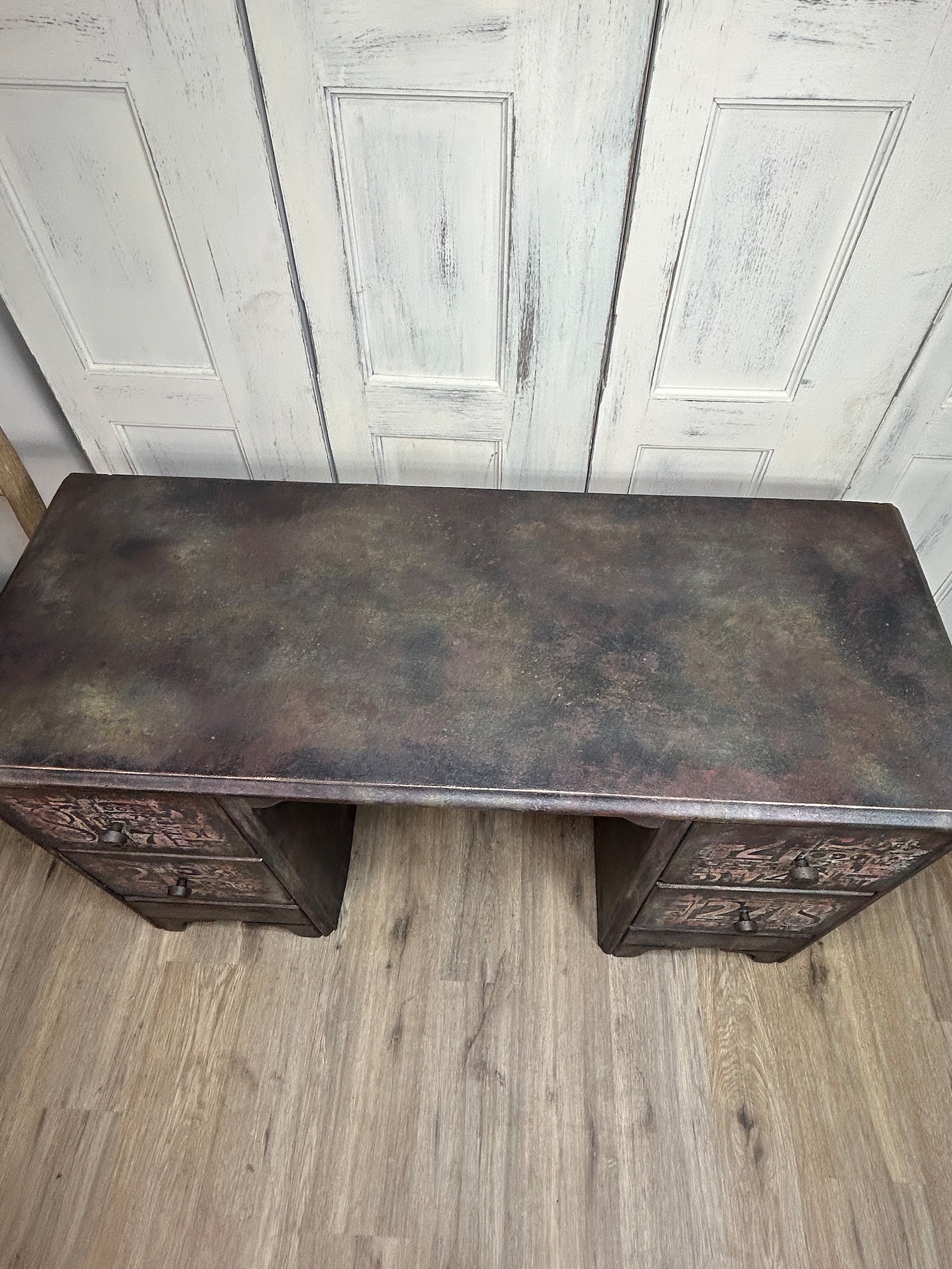 Industrial Steam Punk Grunge Style Office Desk, Rusty Patina Finish ...