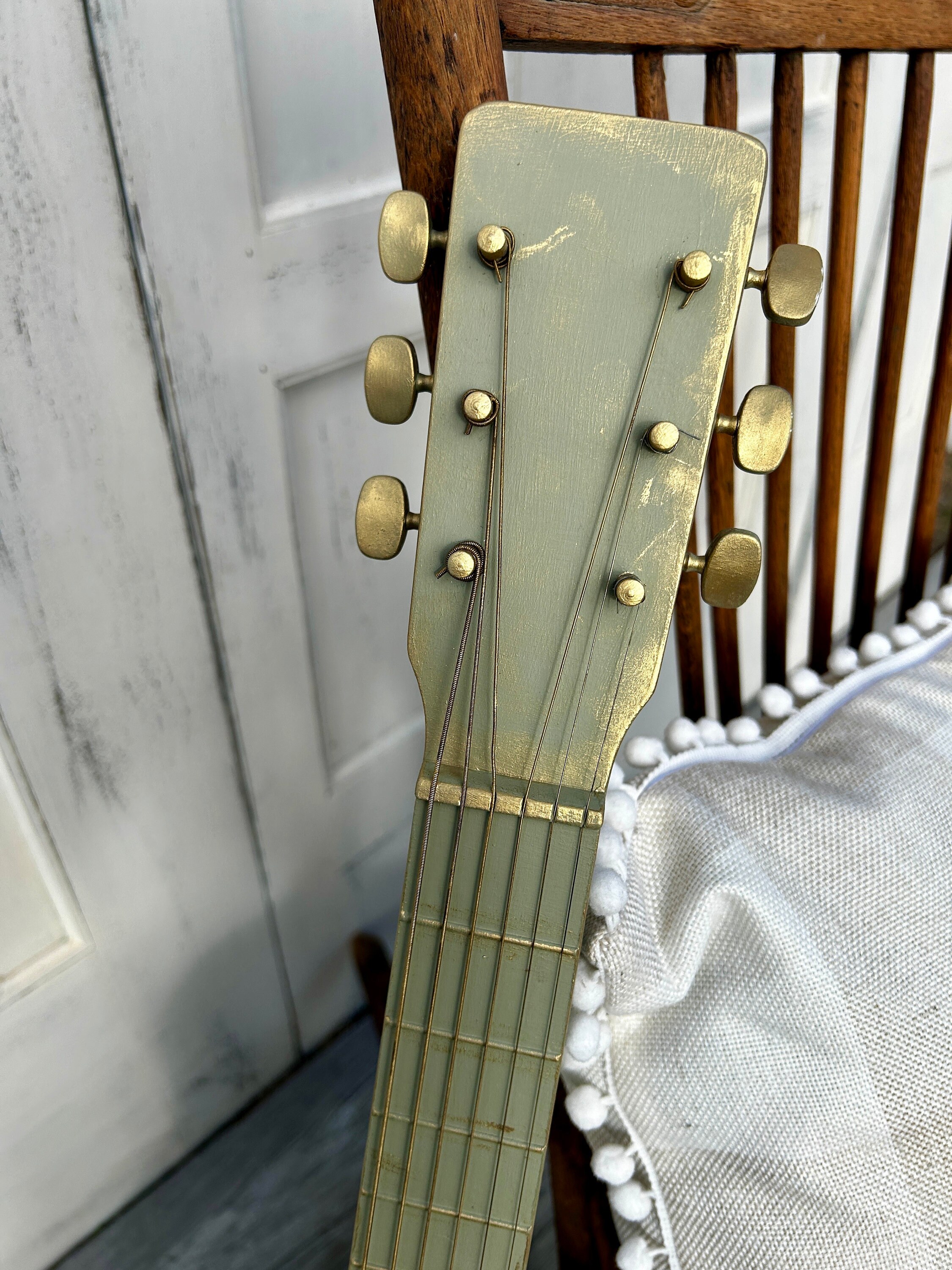 Hand Painted Guitar Lamp, Music Home Decor, Vintage Floral Instrument ...