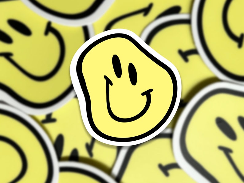 Distorted Smiley Face Acid Smiley Face Melted Smiley Face - Etsy