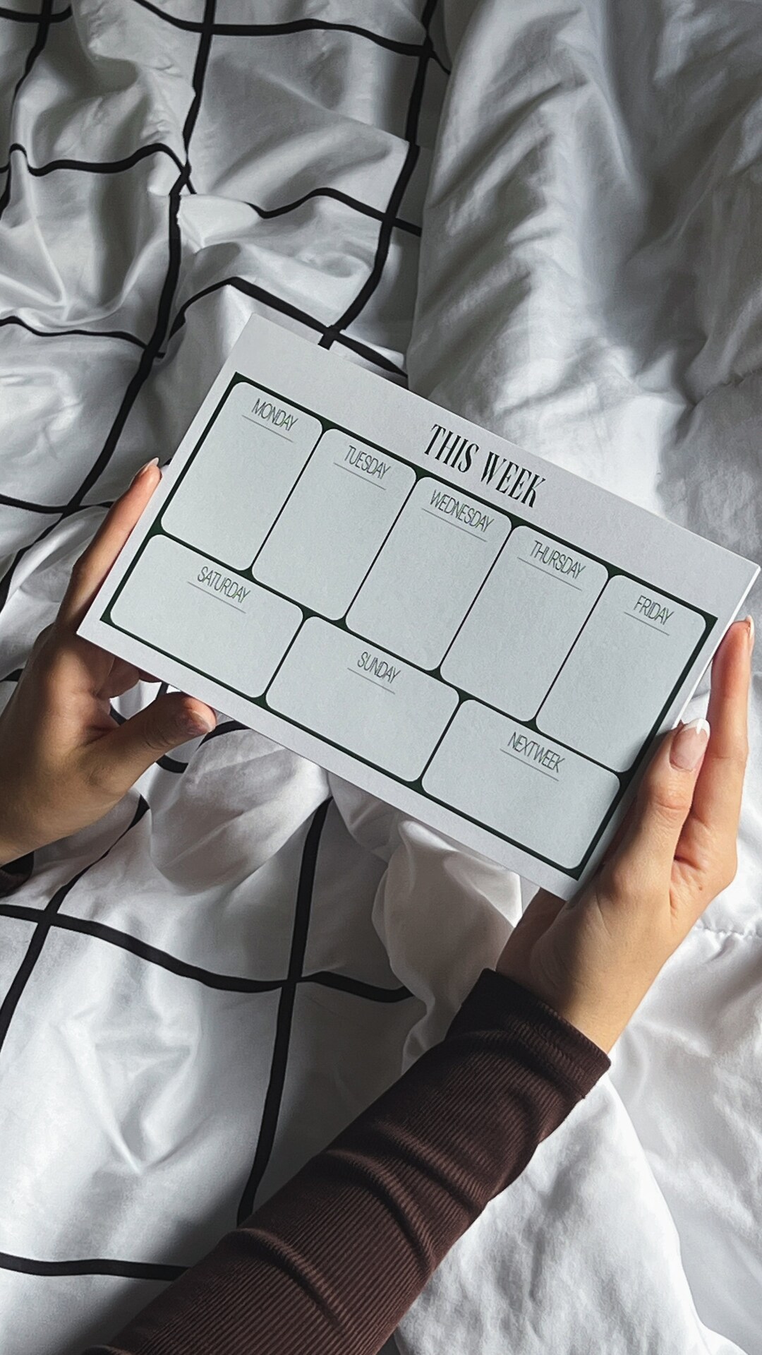 Weekly Planner Tear off | Dark Green | Tear off Notepad | Agenda ...