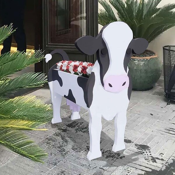Wooden Cow Planter - Etsy