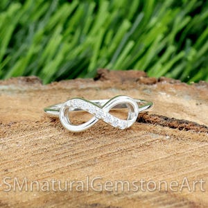 Moissanite Diamond Infinity Ring: Sterling Silver Love Ring - Etsy