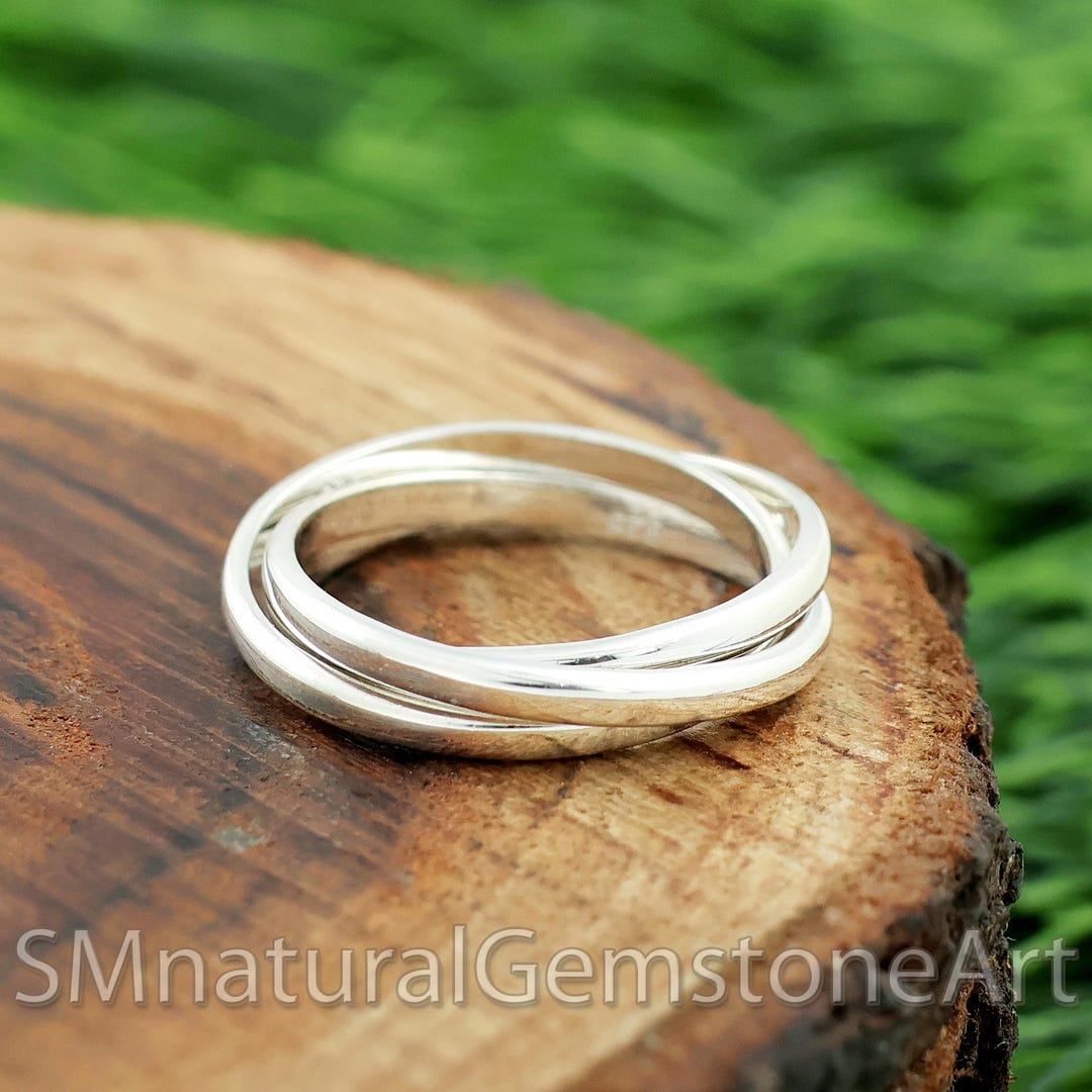 925 Sterling Silver Triple Rolling Ring: Handmade Statement Jewelry - Etsy