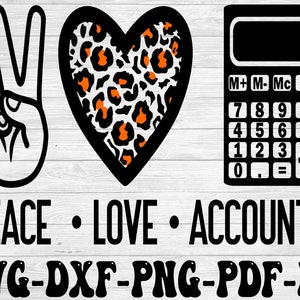 Peace Love Accounting Sublimation Svg Digital Download, Peace Love ...