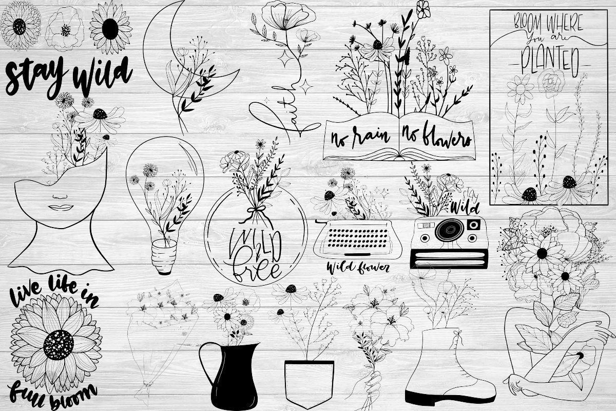 30 MORE Wildflowers SVG Bundle Big Bundle SVG File for - Etsy