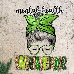 Mental Health Warrior PNG, Green Ribbon, Mental Health Awareness ...