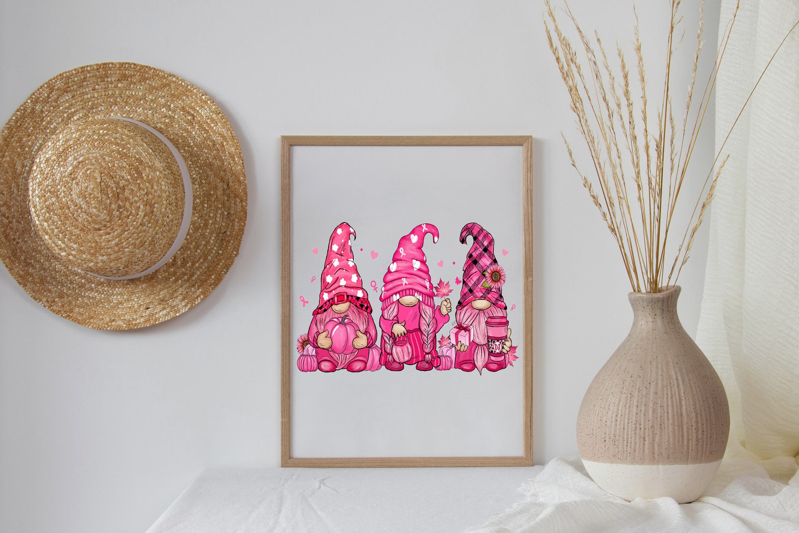 In October We Wear Pink Gnomes Png Pink Gnomes Png Gnomes - Etsy