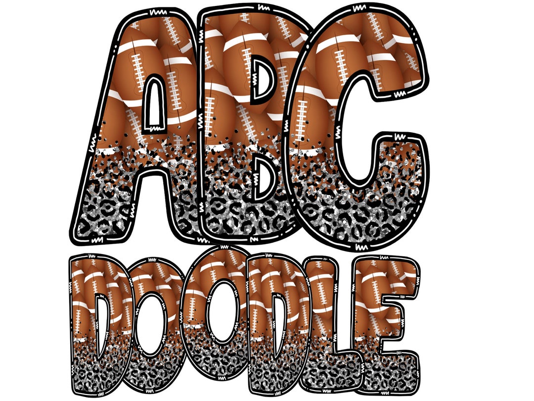 American Football Letters PNG Split Leopard, Laces, Background Pattern ...