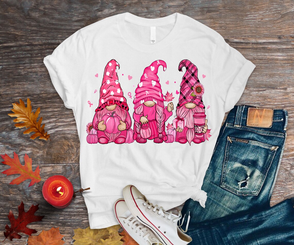 In October We Wear Pink Gnomes Png Pink Gnomes Png Gnomes - Etsy