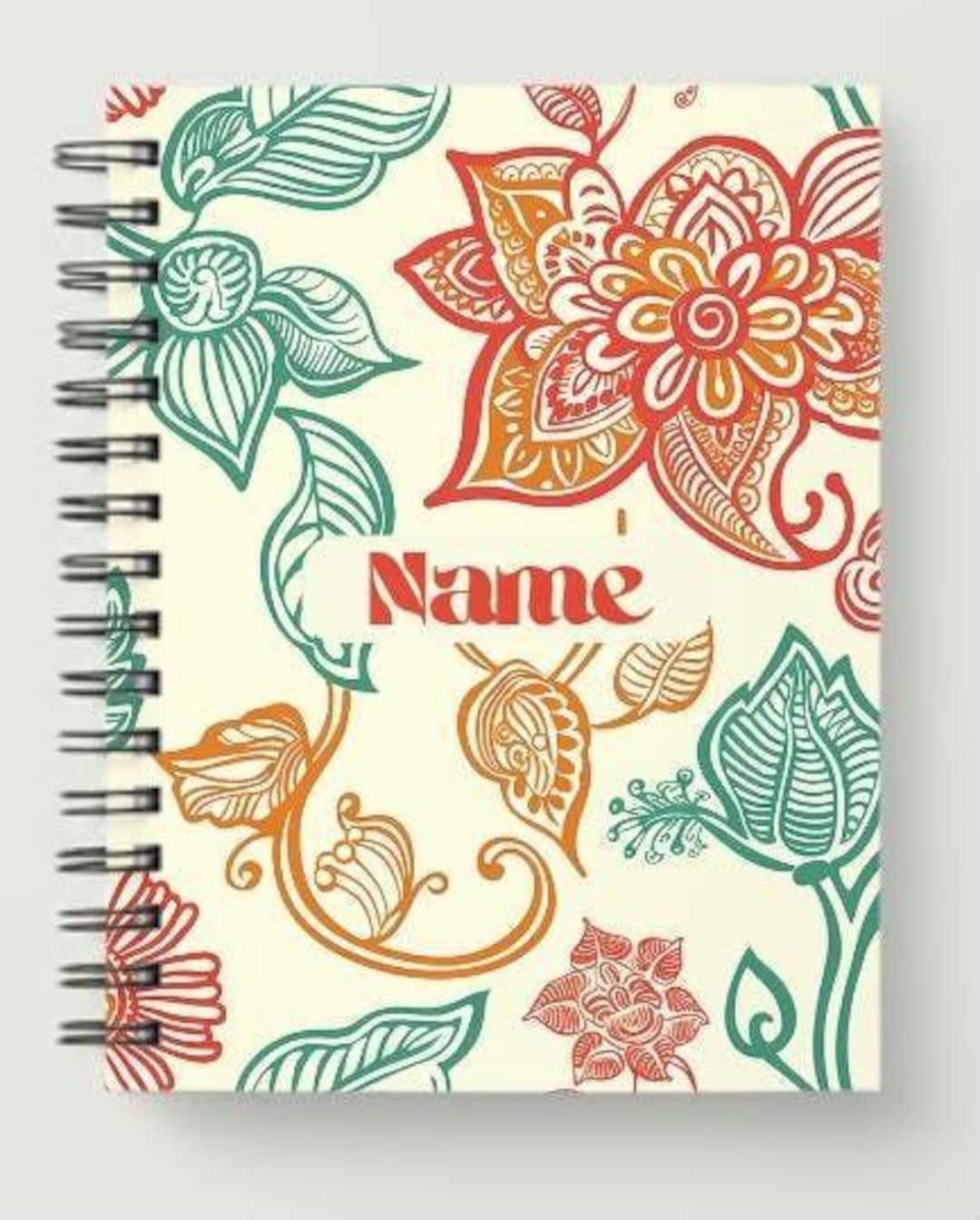 A5 Mehndi Design Lined Notebook - Etsy