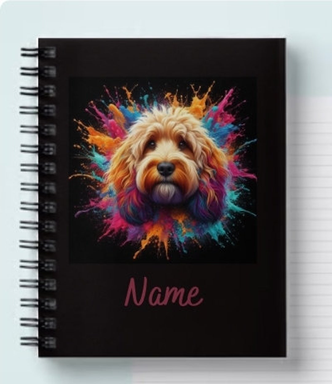 Personalized A5 Cockapoo Paint Splash Spiral Notebook - Etsy
